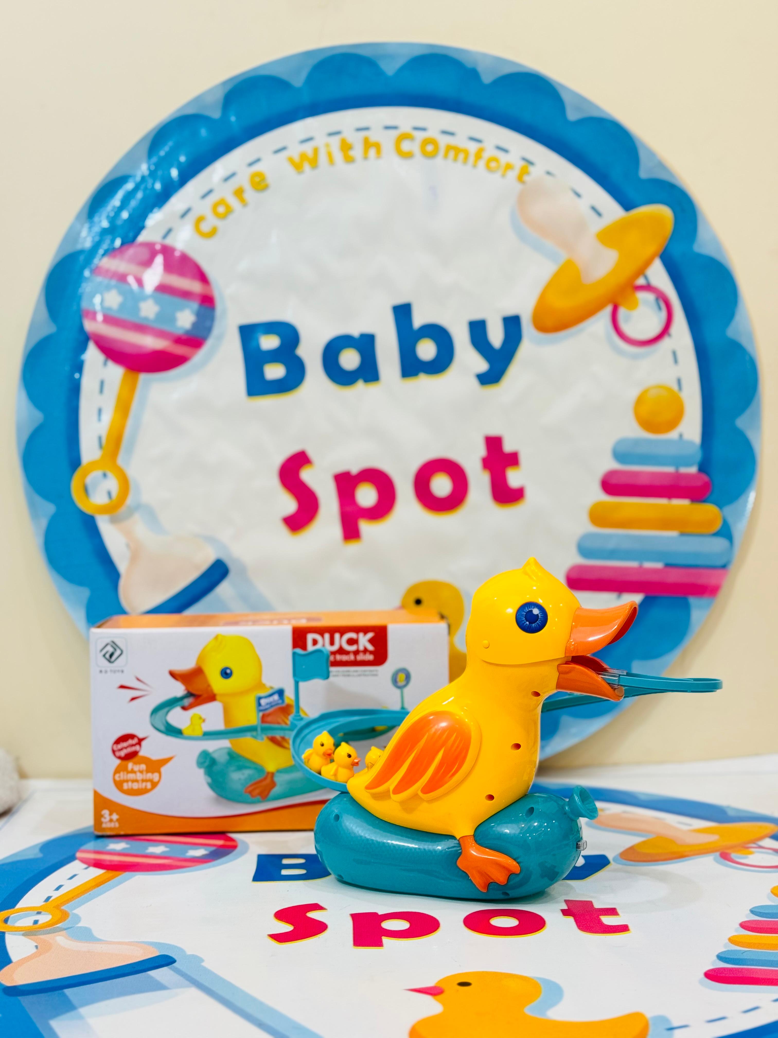 Duck Electric Track Slide Toy – Quack, Slide & Zoom! 🐤 – BabySpot